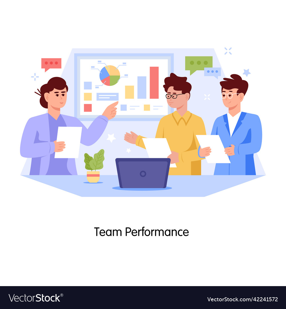 Team performance Royalty Free Vector Image - VectorStock