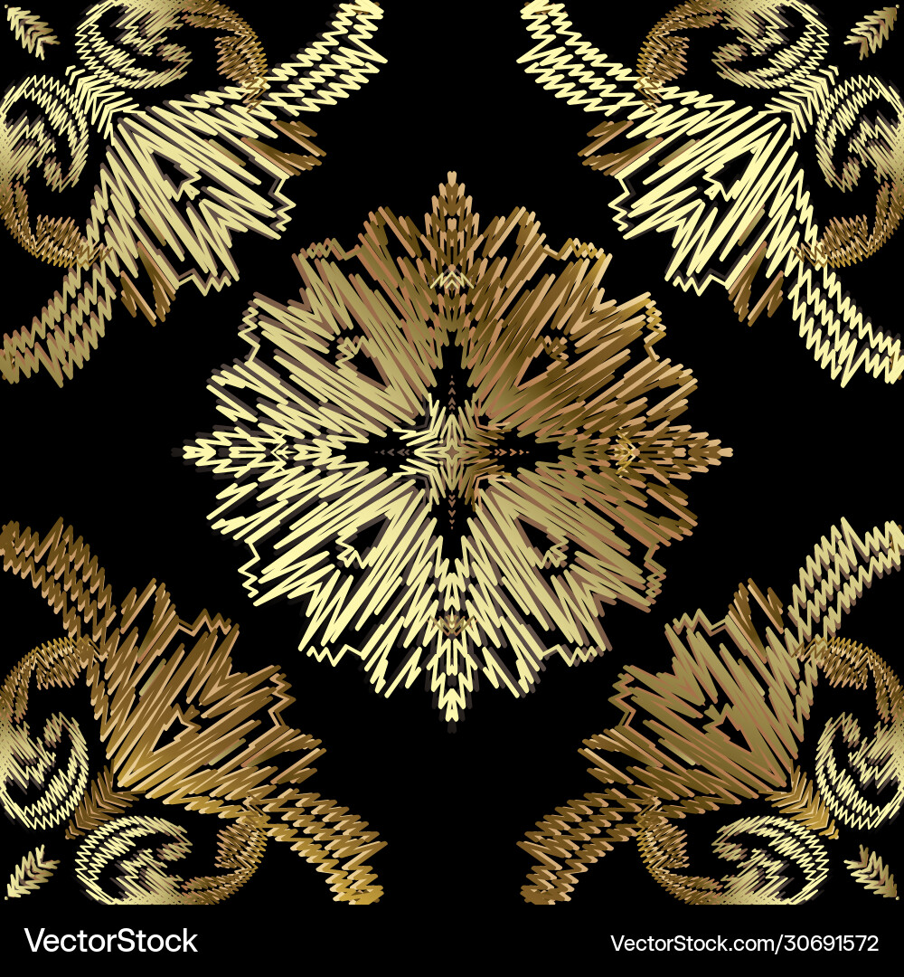 Textured vintage gold seamless pattern ornamental Vector Image