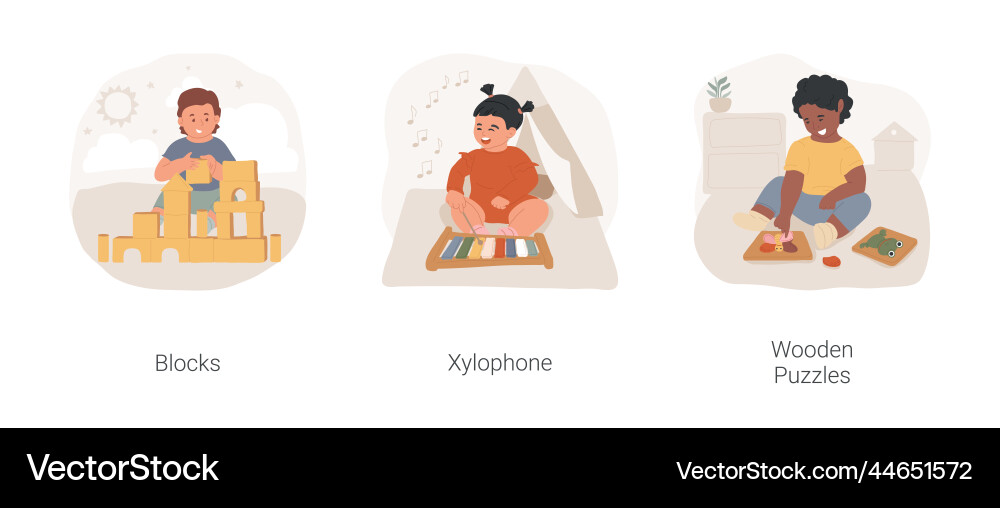 Toddler developmental games isolated cartoon Vector Image