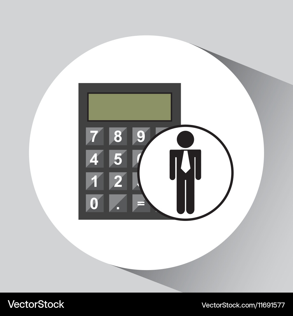 Business man calculator icon Royalty Free Vector Image