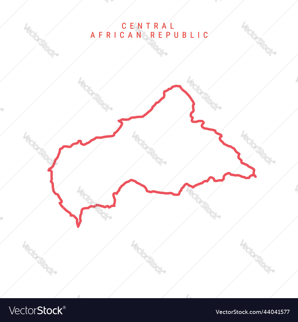 Central african republic editable outline map Vector Image