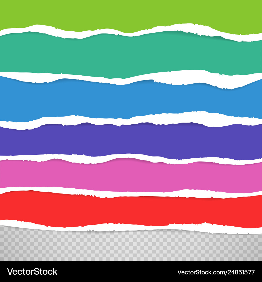 Color paper sheets with ragged edges paper Vector Image