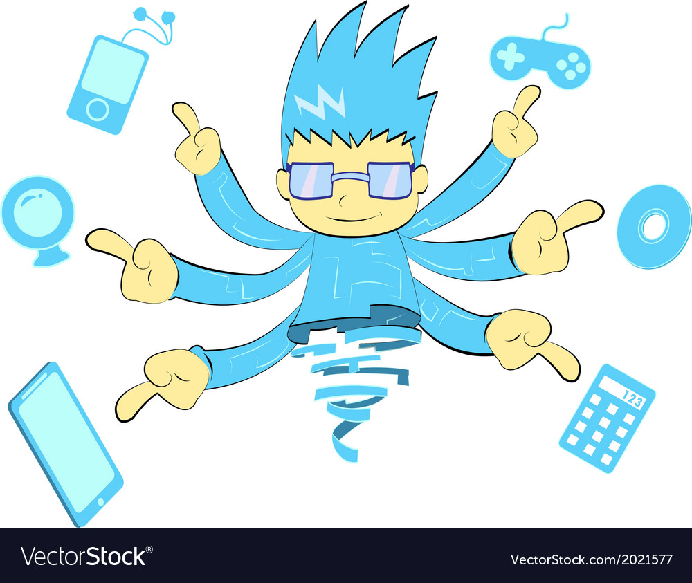 Computercartooncharactergadget Royalty Free Vector Image