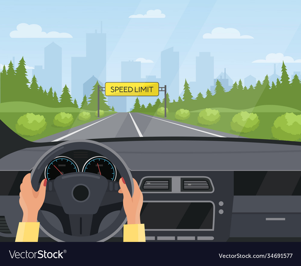Driving car safety concept Royalty Free Vector Image