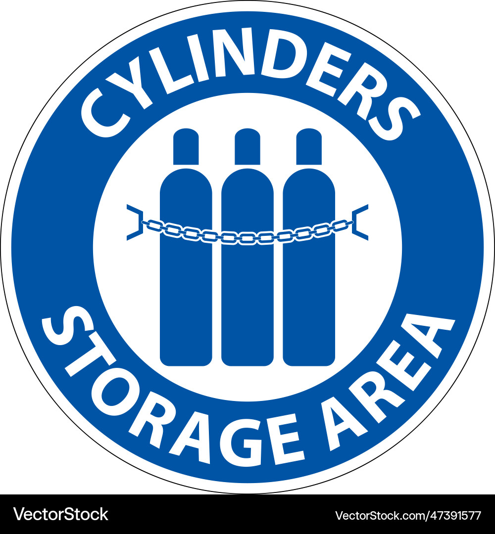 Floor sign cylinder storage area keep all Vector Image