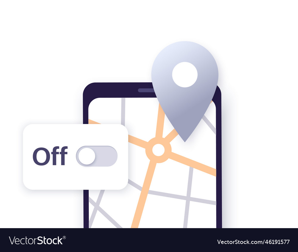 Gps activation toggle Royalty Free Vector Image