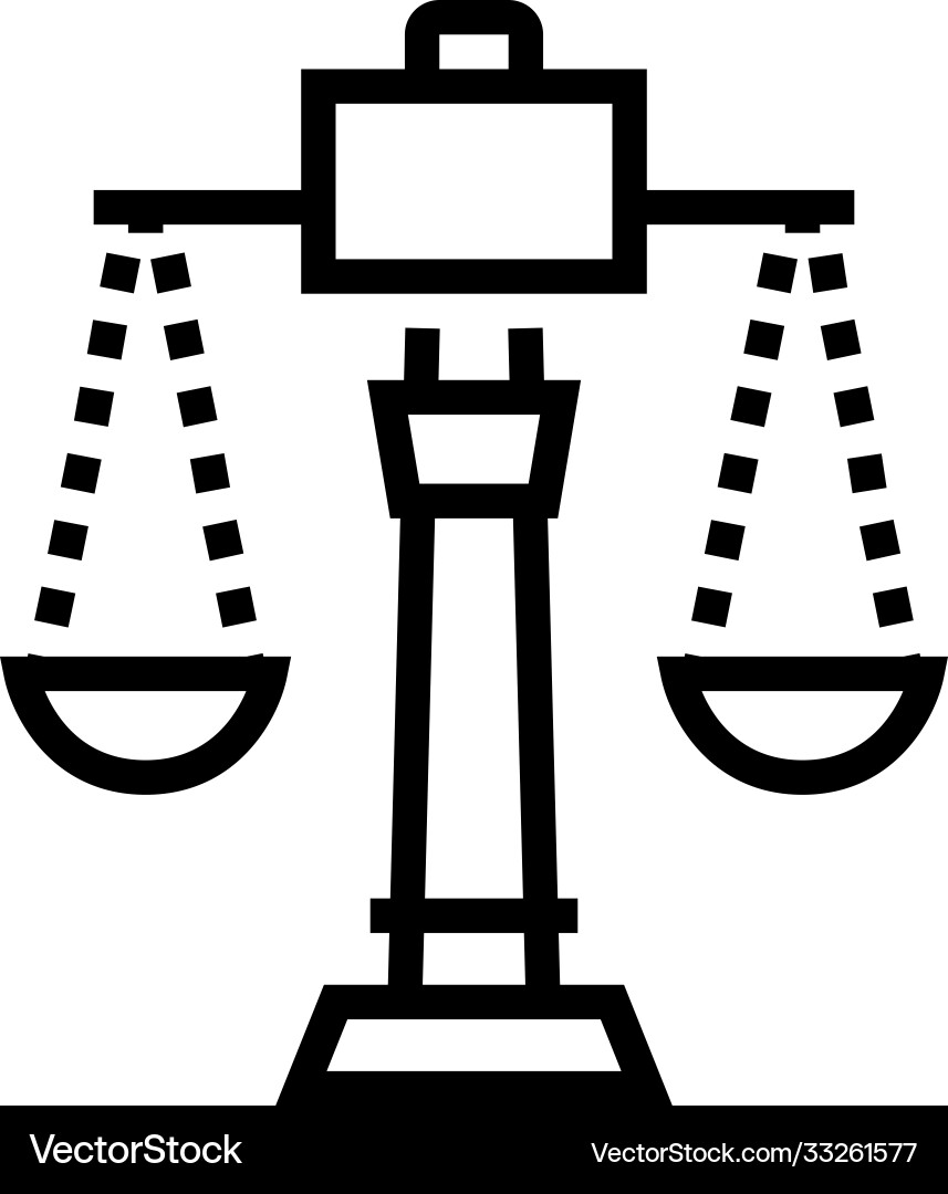 Justice scales line icon Royalty Free Vector Image