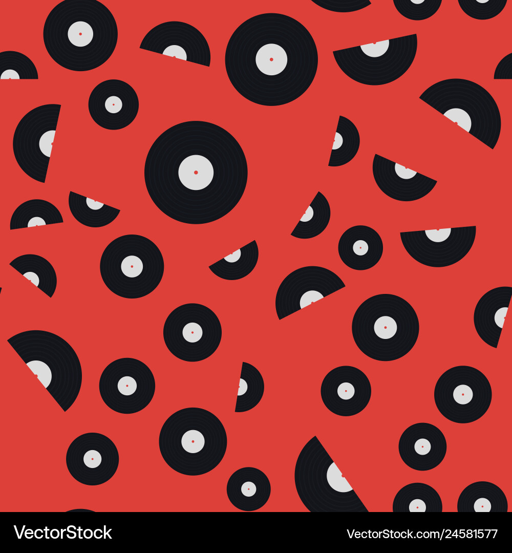 Seamless pattern of vinyl records Royalty Free Vector Image