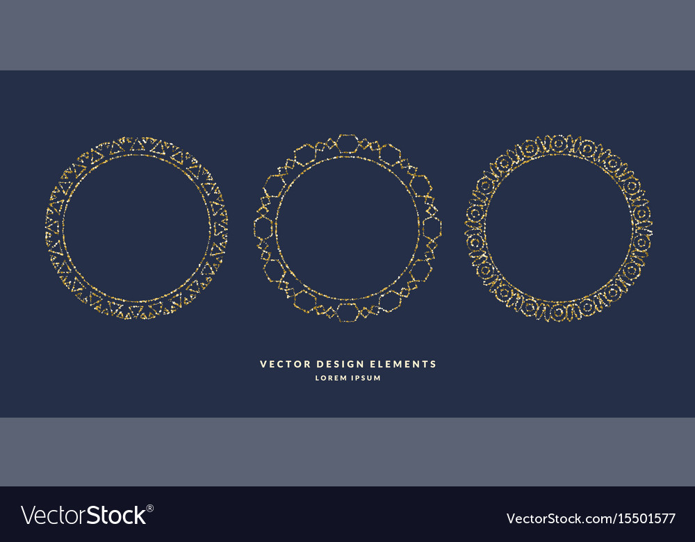 Set modern geometric circular frames for text Vector Image