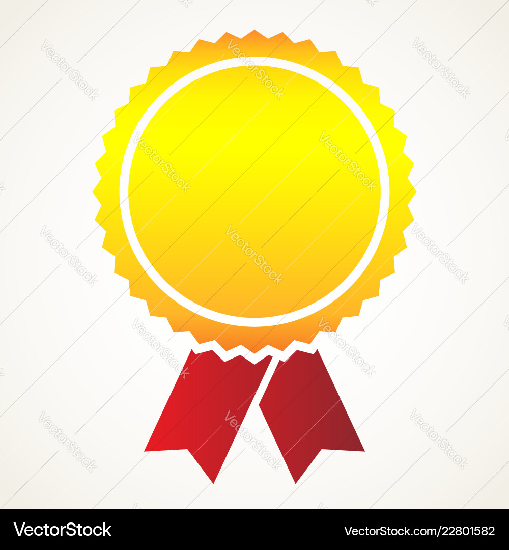 Badge shape on white prize award icon Royalty Free Vector