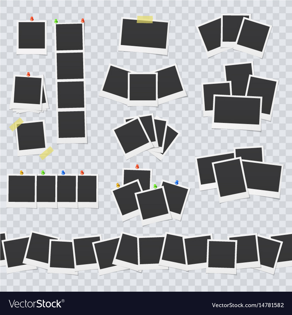 Blank photo frames attached Royalty Free Vector Image Blank photo frames attached Royalty Free Vector Image