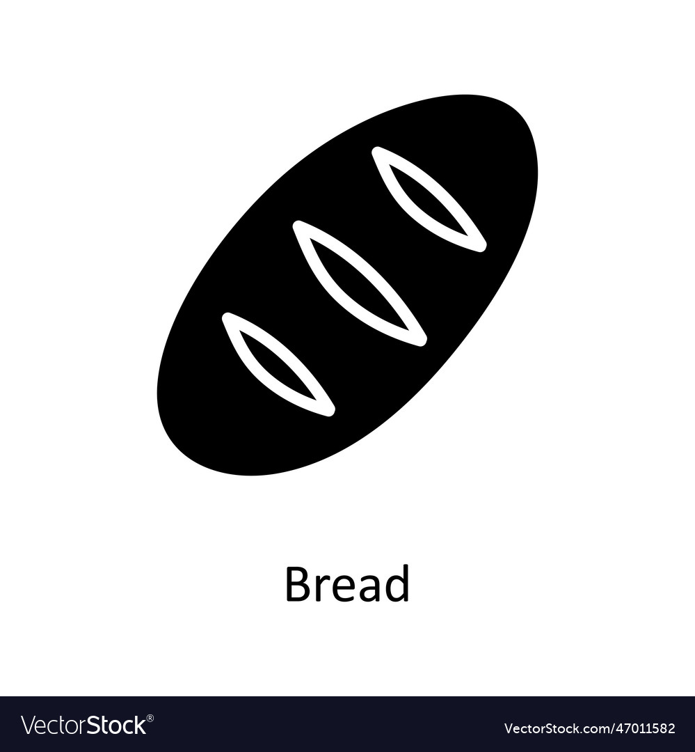 Bread solid icon design chris Royalty Free Vector Image