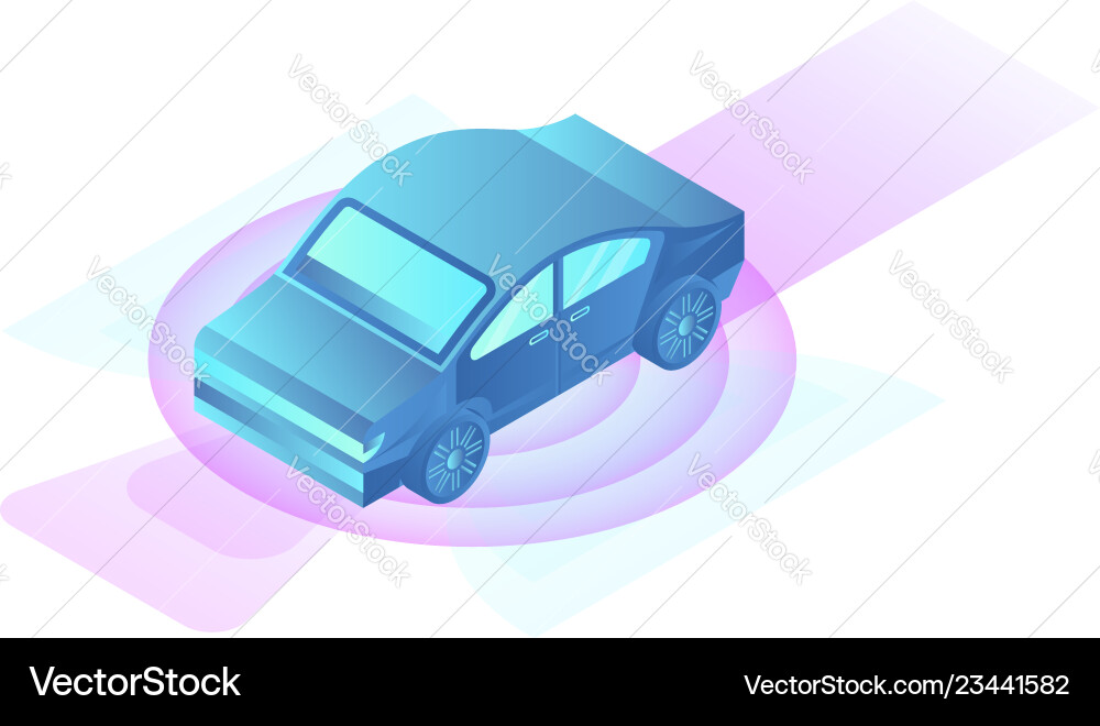 City car icon isometric style Royalty Free Vector Image
