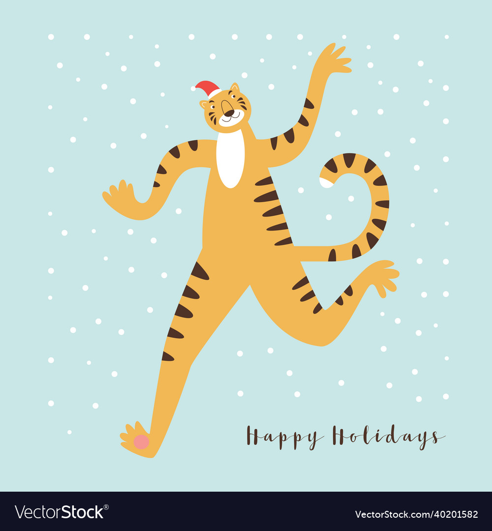 Dancing tiger Royalty Free Vector Image - VectorStock