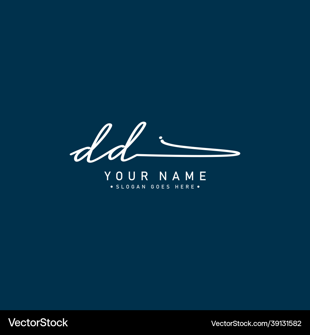 Initial letter dd logo - handwritten signature Vector Image