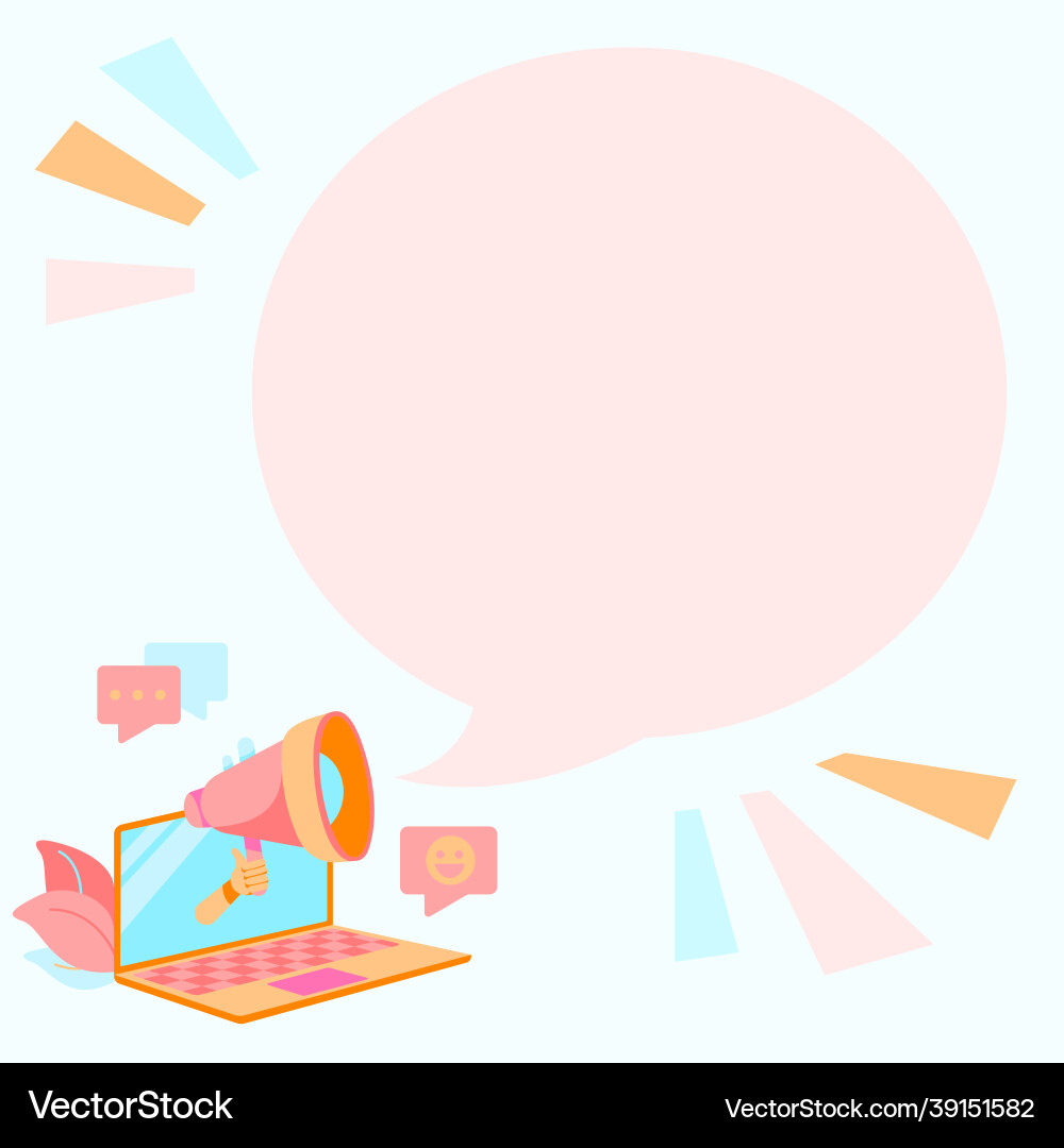 Laptop drawing sharing happy comments and good Vector Image