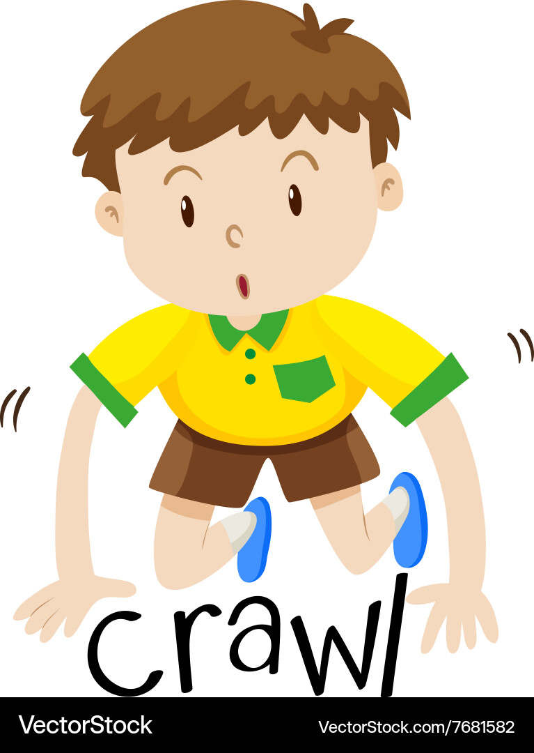 Little boy crawling on the floor Royalty Free Vector Image