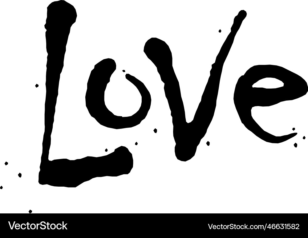 Love cartoon lettering Royalty Free Vector Image