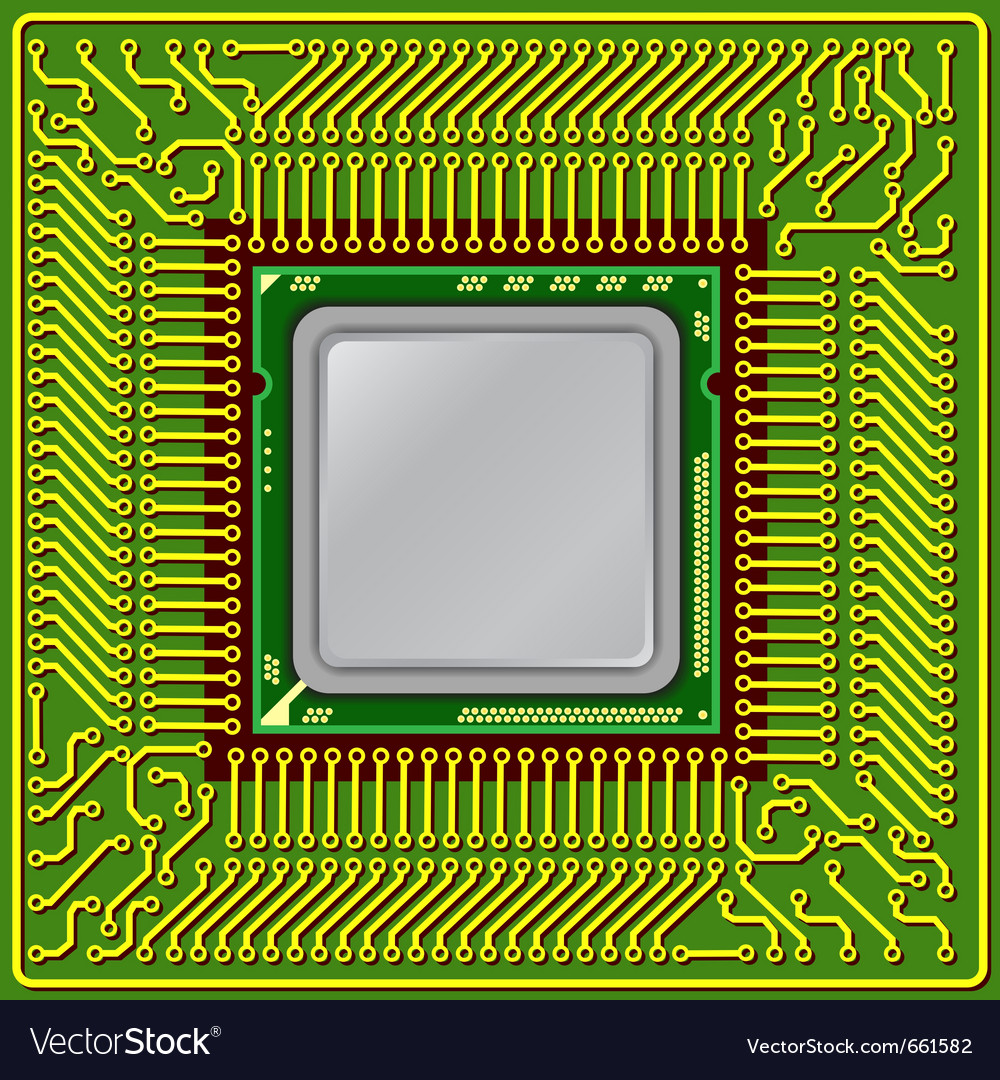 Modern computer processor Royalty Free Vector Image
