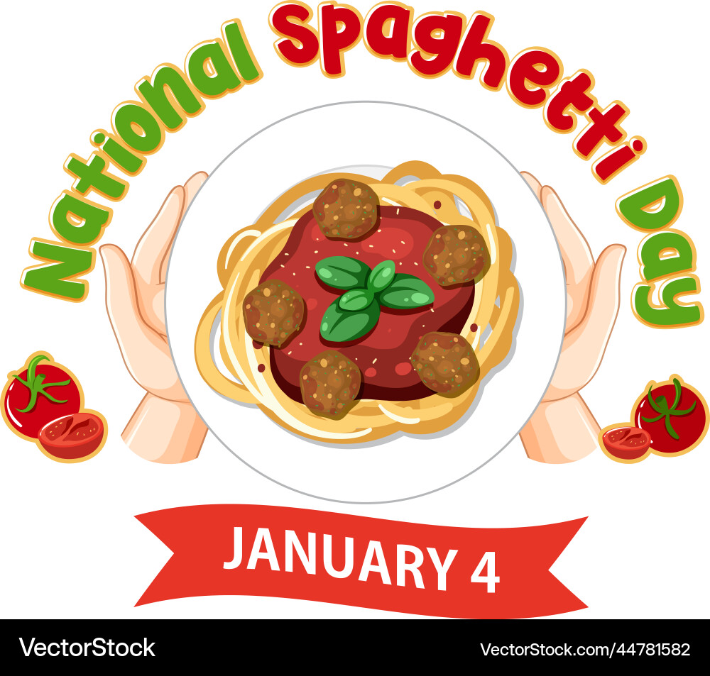 National spaghetti day banner design Royalty Free Vector