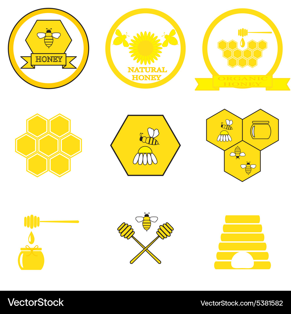Set of honey labels Royalty Free Vector Image - VectorStock