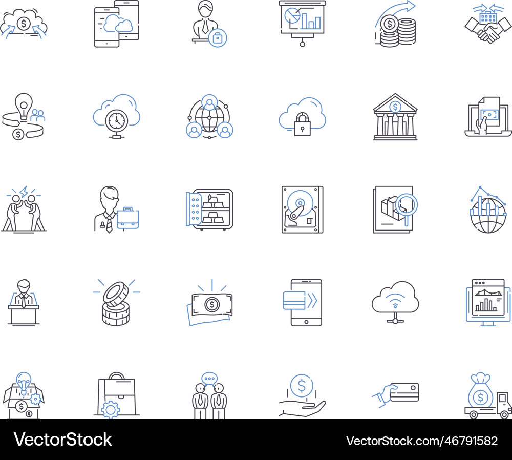 Video streaming line icons collection stream Vector Image