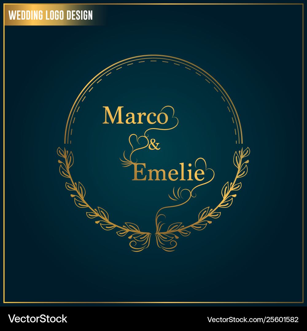 Wedding logo design template Royalty Free Vector Image