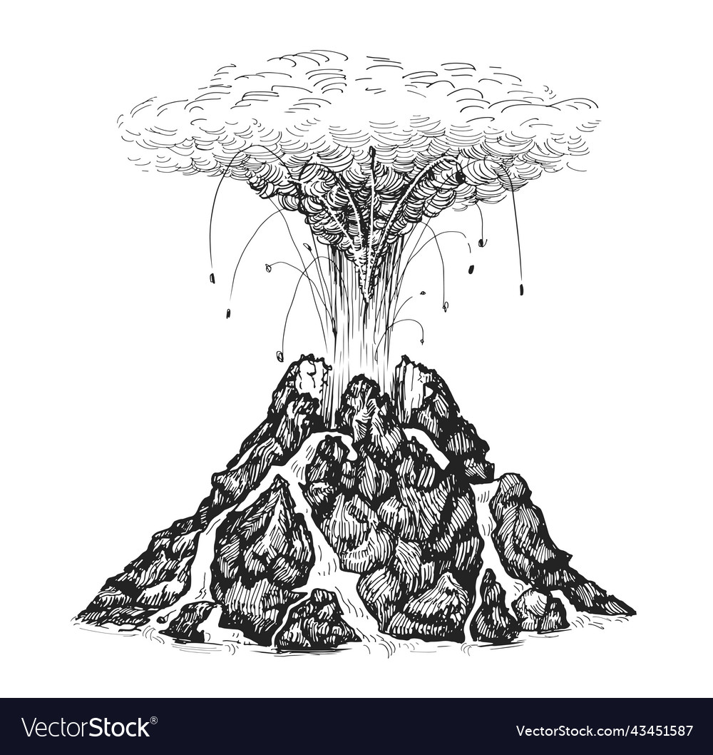Active volcano spewing lava volcanic eruption Vector Image