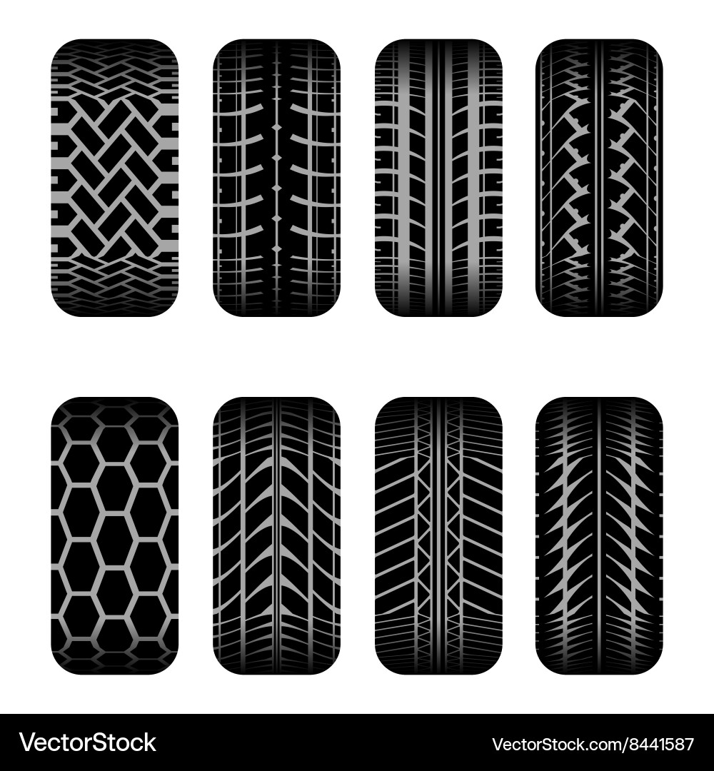 Cars tire tracks shadow Royalty Free Vector Image
