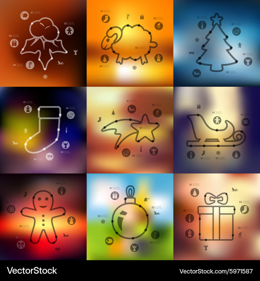Christmas timeline infographics with blurred Vector Image