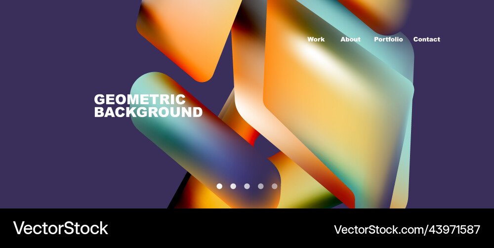 Colorful geometric background landing page Vector Image