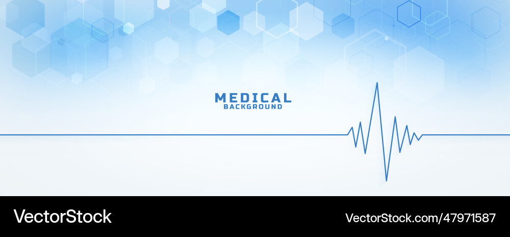Digital medical care hexagon pattern banner with Vector Image