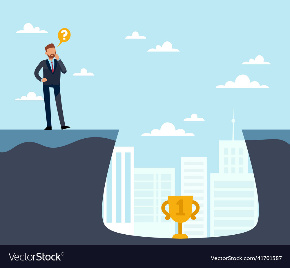 Finding solution to problem on way Royalty Free Vector Image