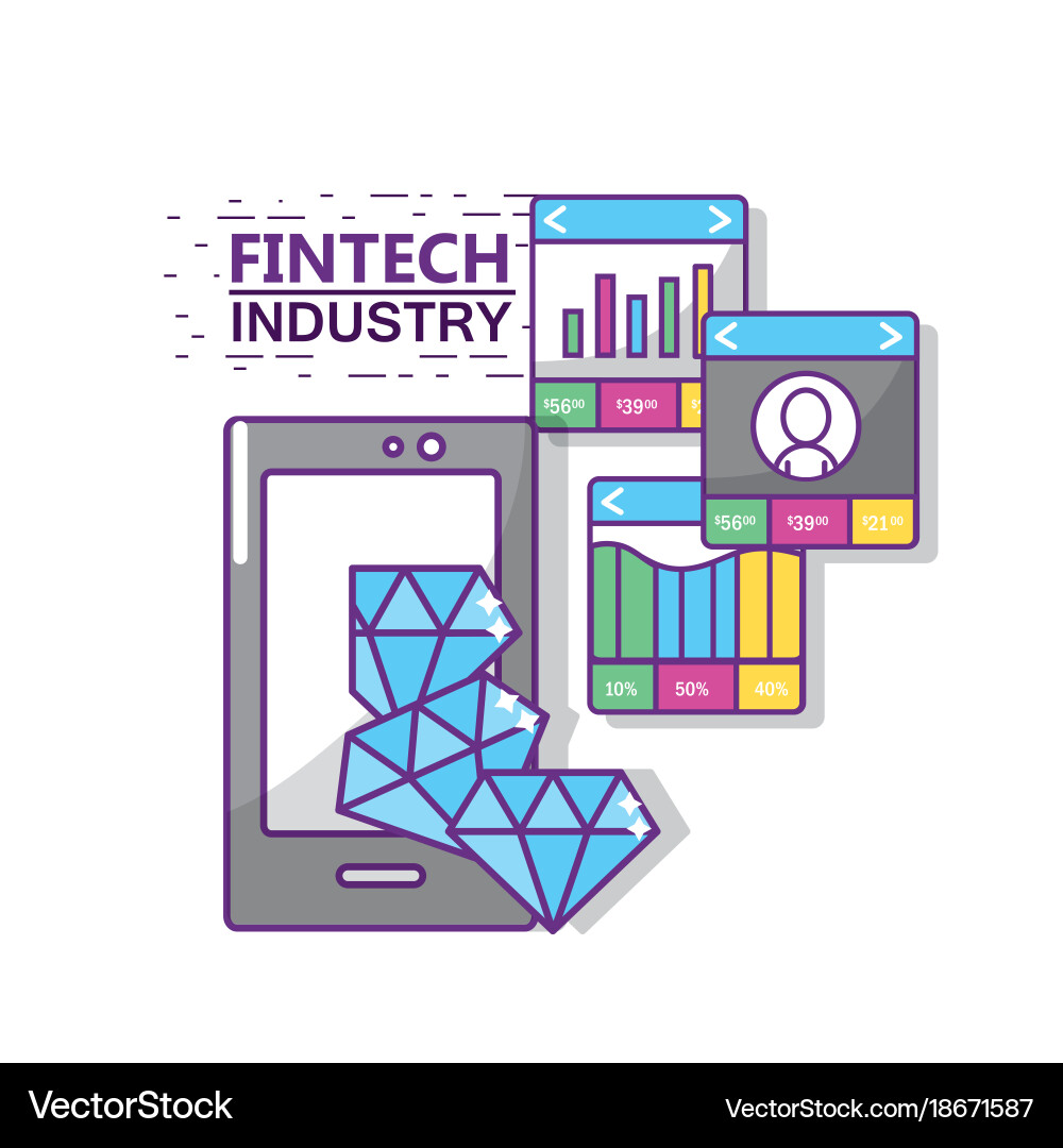 Fintech industry design Royalty Free Vector Image