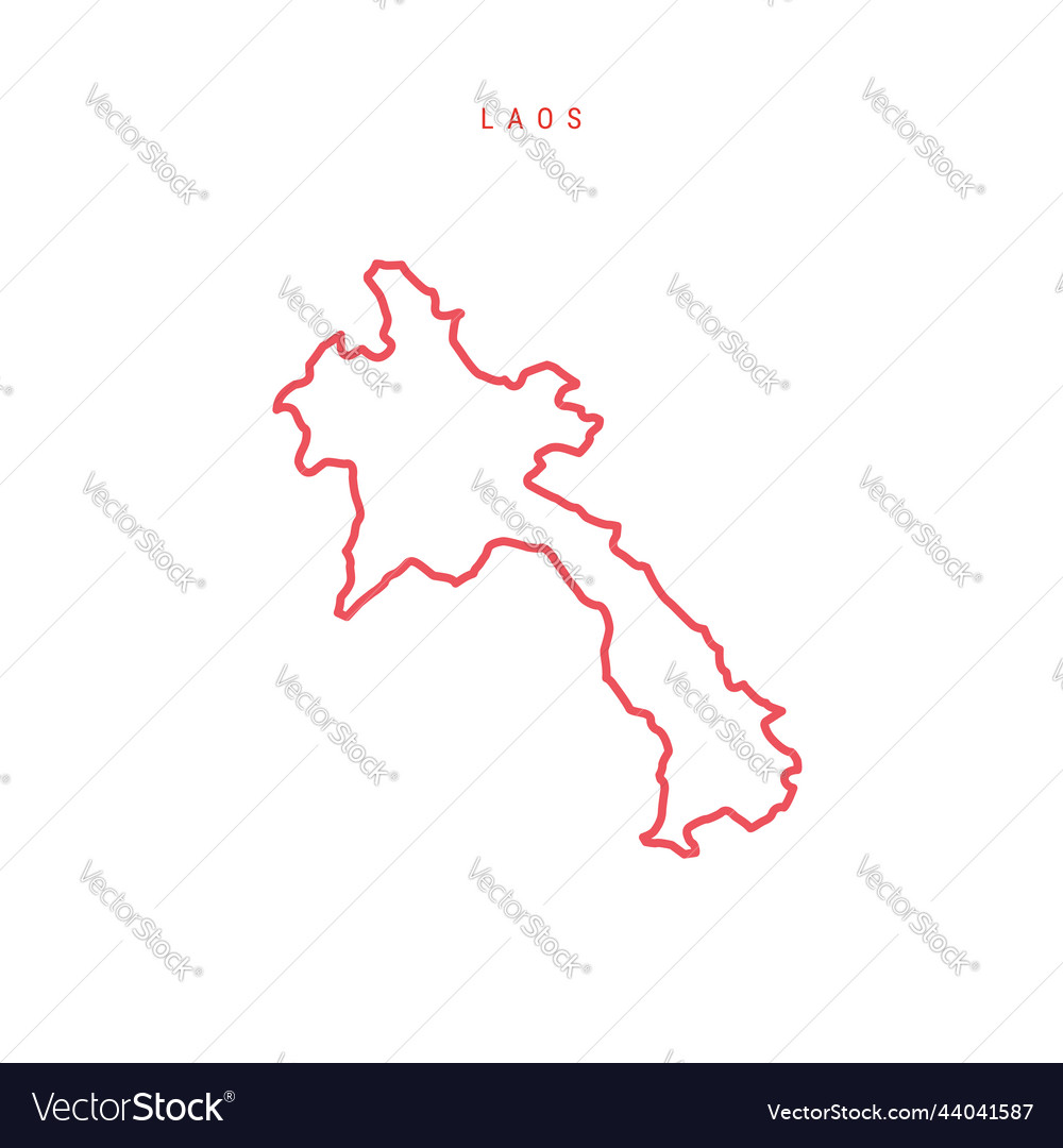 Laos editable outline map Royalty Free Vector Image