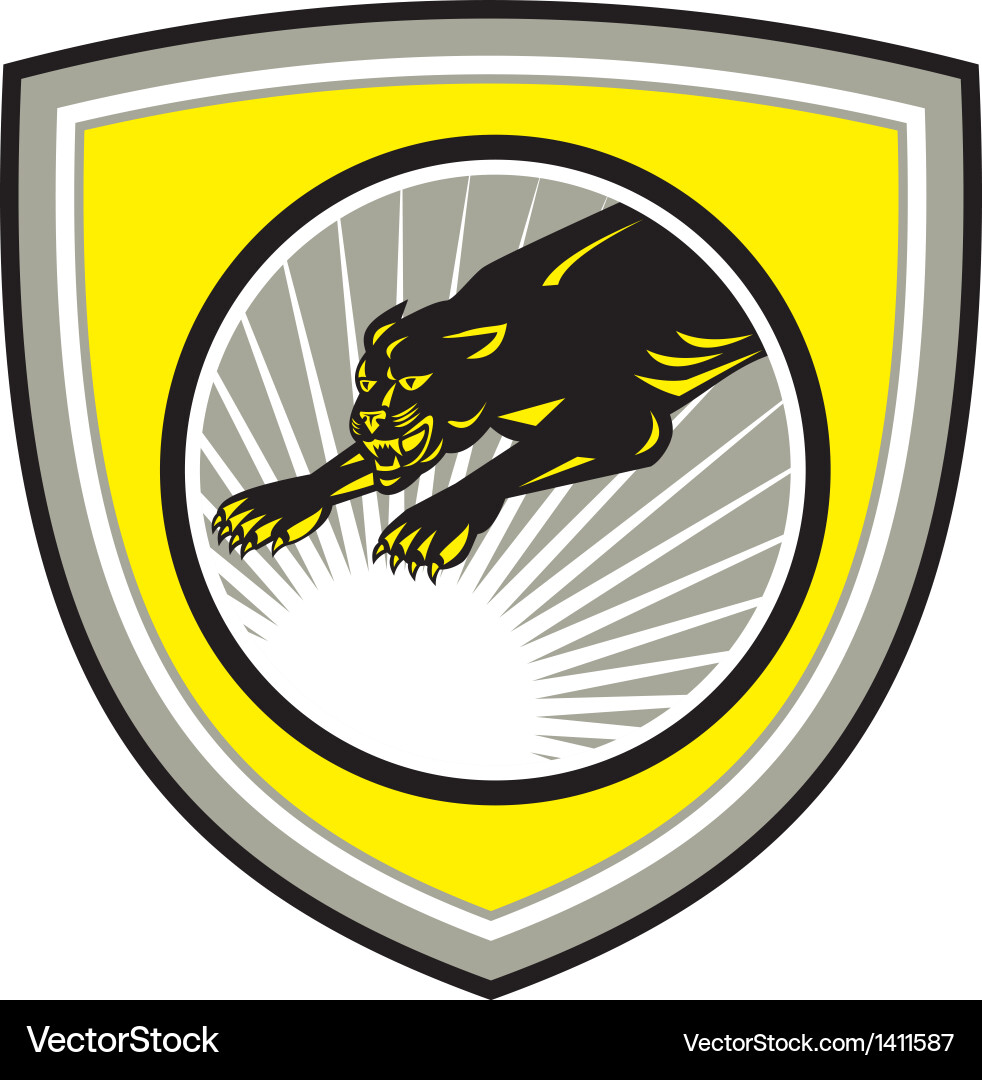 Panther Big Cat Growling Crest Royalty Free Vector Image