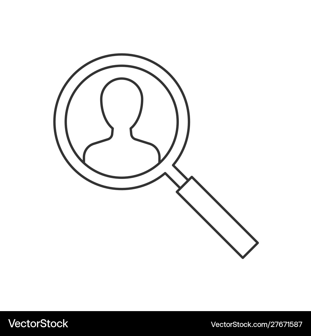 Searching person linear icon on white background Vector Image