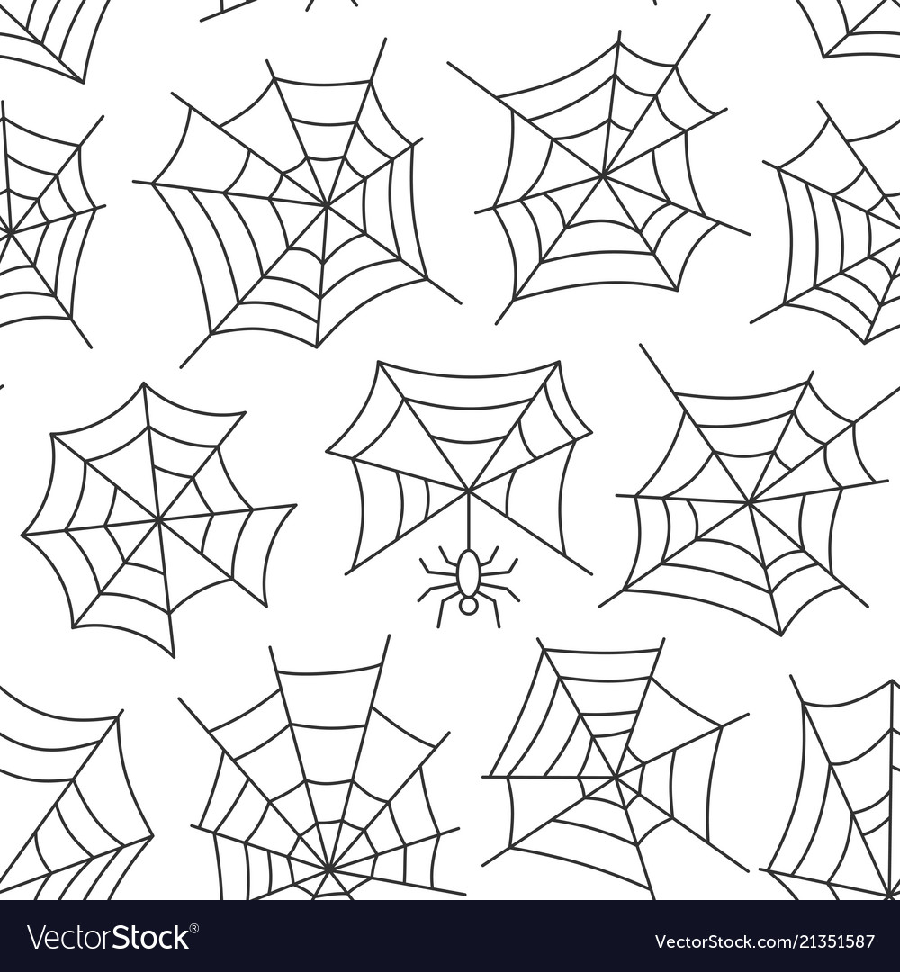 Spider web seamless pattern Royalty Free Vector Image