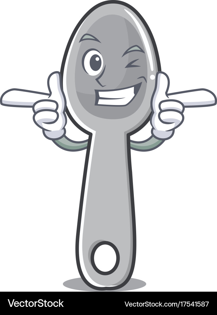 Wink spoon character cartoon style Royalty Free Vector Image