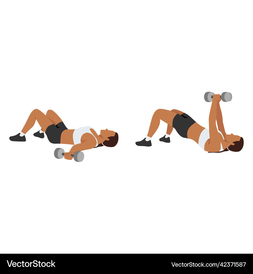 Woman doing chest fly glute bridge exercise Vector Image
