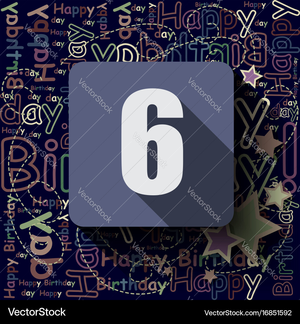 6 happy birthday background or card Royalty Free Vector