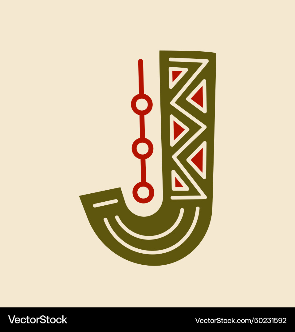 African font letter concept Royalty Free Vector Image