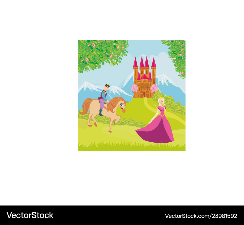 Beautiful prince and princess Royalty Free Vector Image