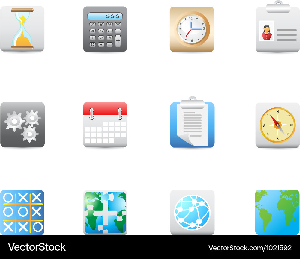 Business and office square icon Royalty Free Vector Image