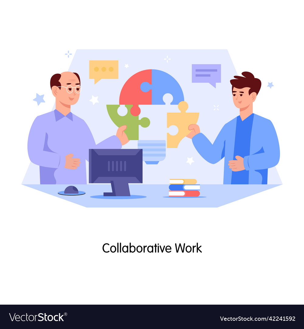 Collaborative work Royalty Free Vector Image - VectorStock