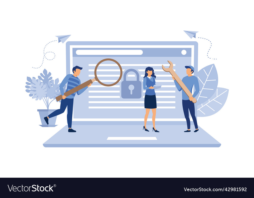 Concept Of Protecting Computer Data For A Web Vector Image