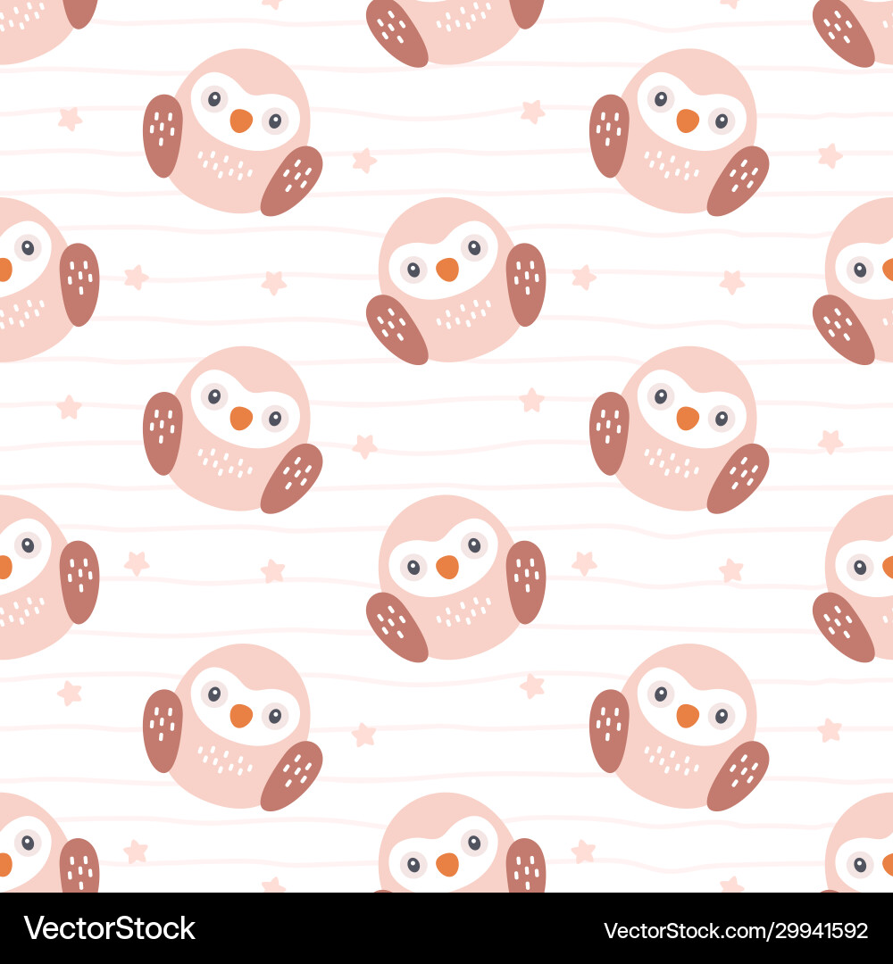 Cute owls seamless pattern background Royalty Free Vector