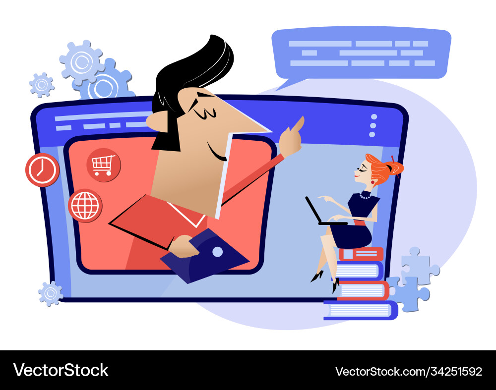 Educational web seminar internet classes Vector Image