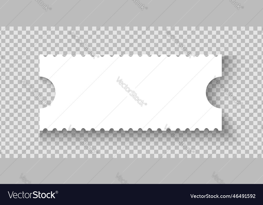 Empty ticket mockup blank paper entry Royalty Free Vector