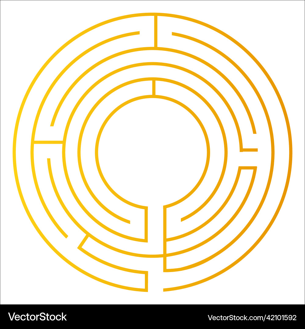 Golden labyrinth on the white background Vector Image